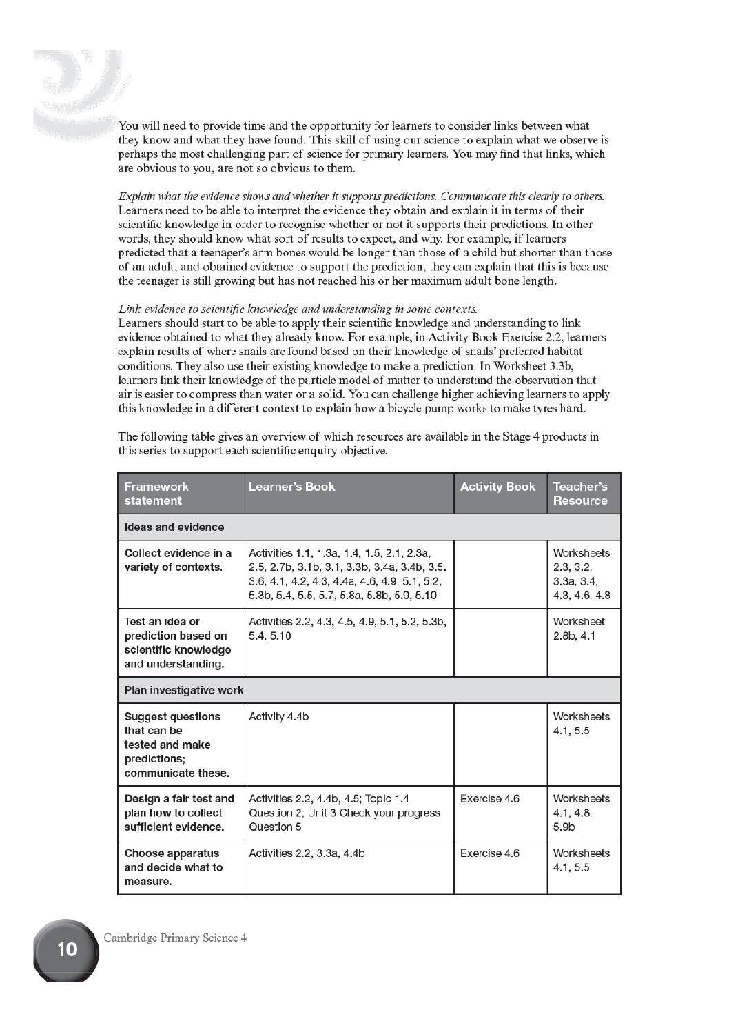 Preview Cambridge Primary Science Teacher's Resource Book Stage 4 by ...