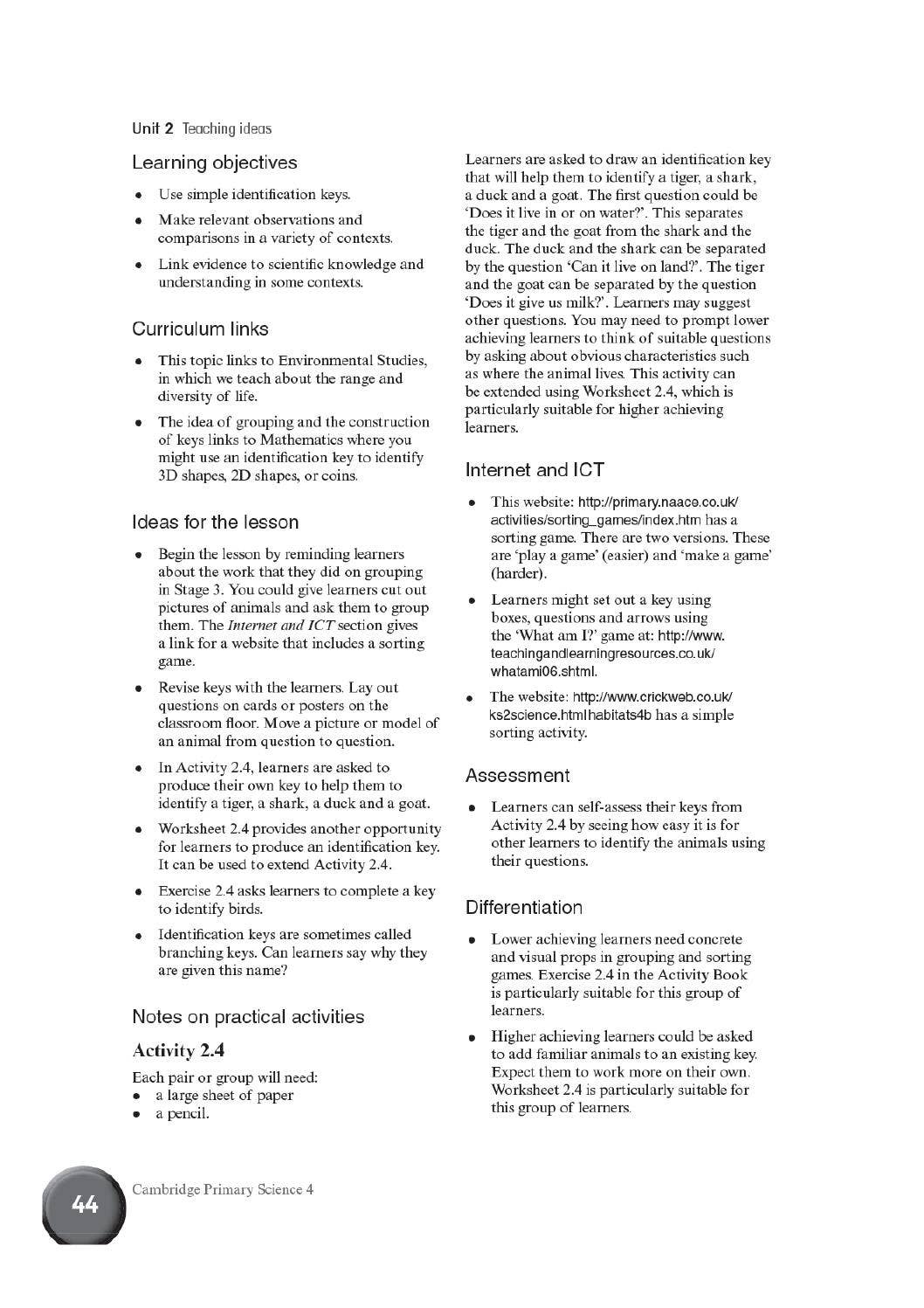 Preview Cambridge Primary Science Teacher's Resource Book Stage 4 by ...
