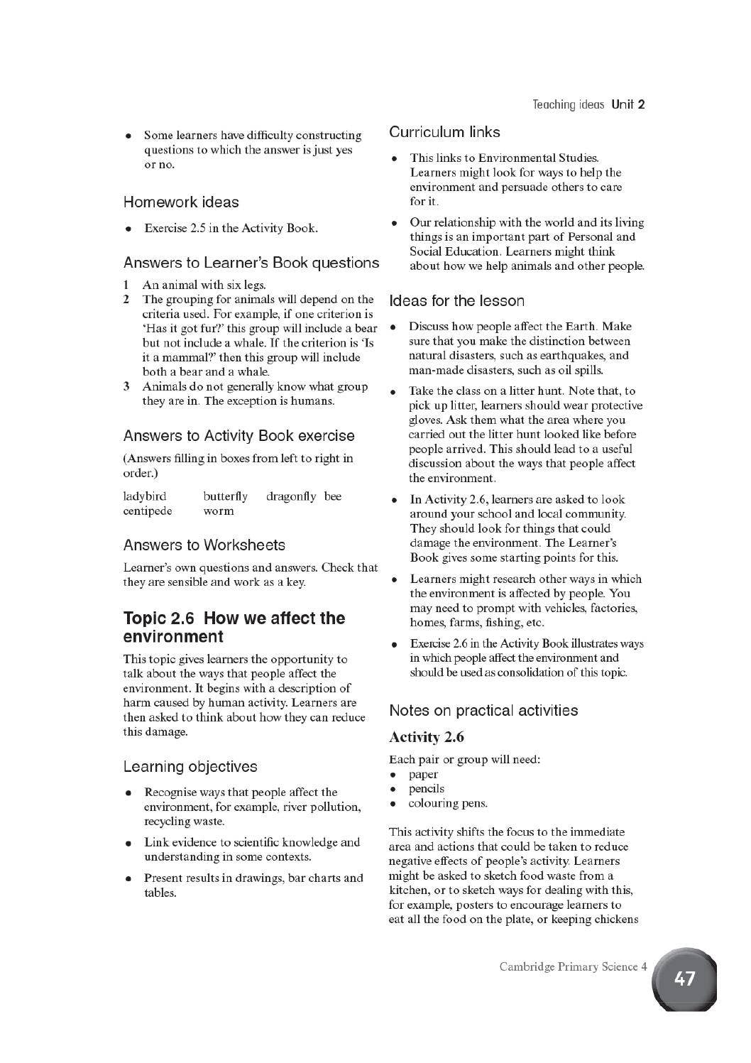 Preview Cambridge Primary Science Teacher's Resource Book Stage 4 by ...