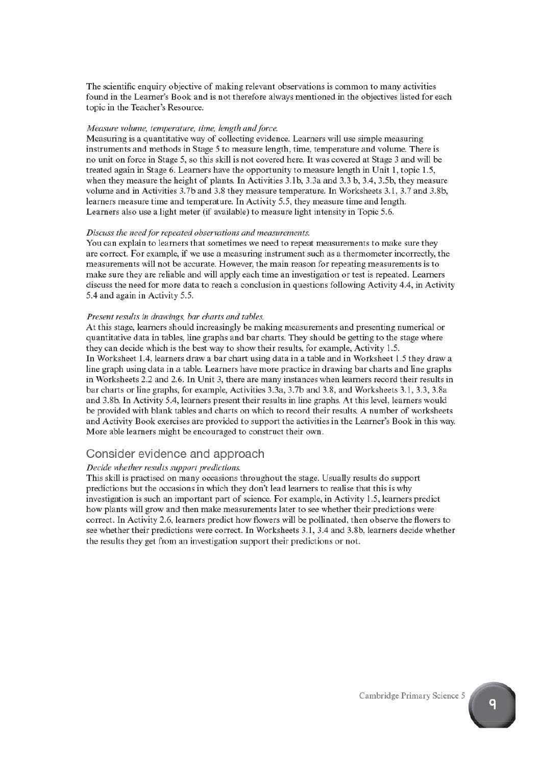 Preview Cambridge Primary Science Teacher's Resource Book Stage 5 by ...