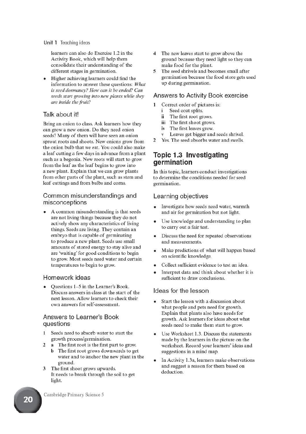 Preview Cambridge Primary Science Teacher's Resource Book Stage 5 by ...