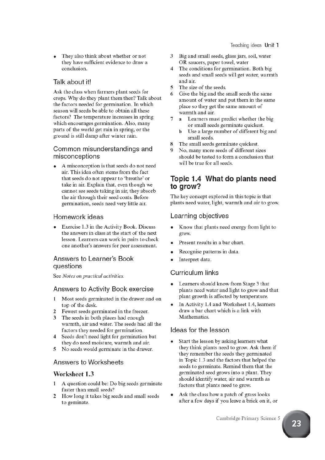 Preview Cambridge Primary Science Teacher's Resource Book Stage 5 by ...