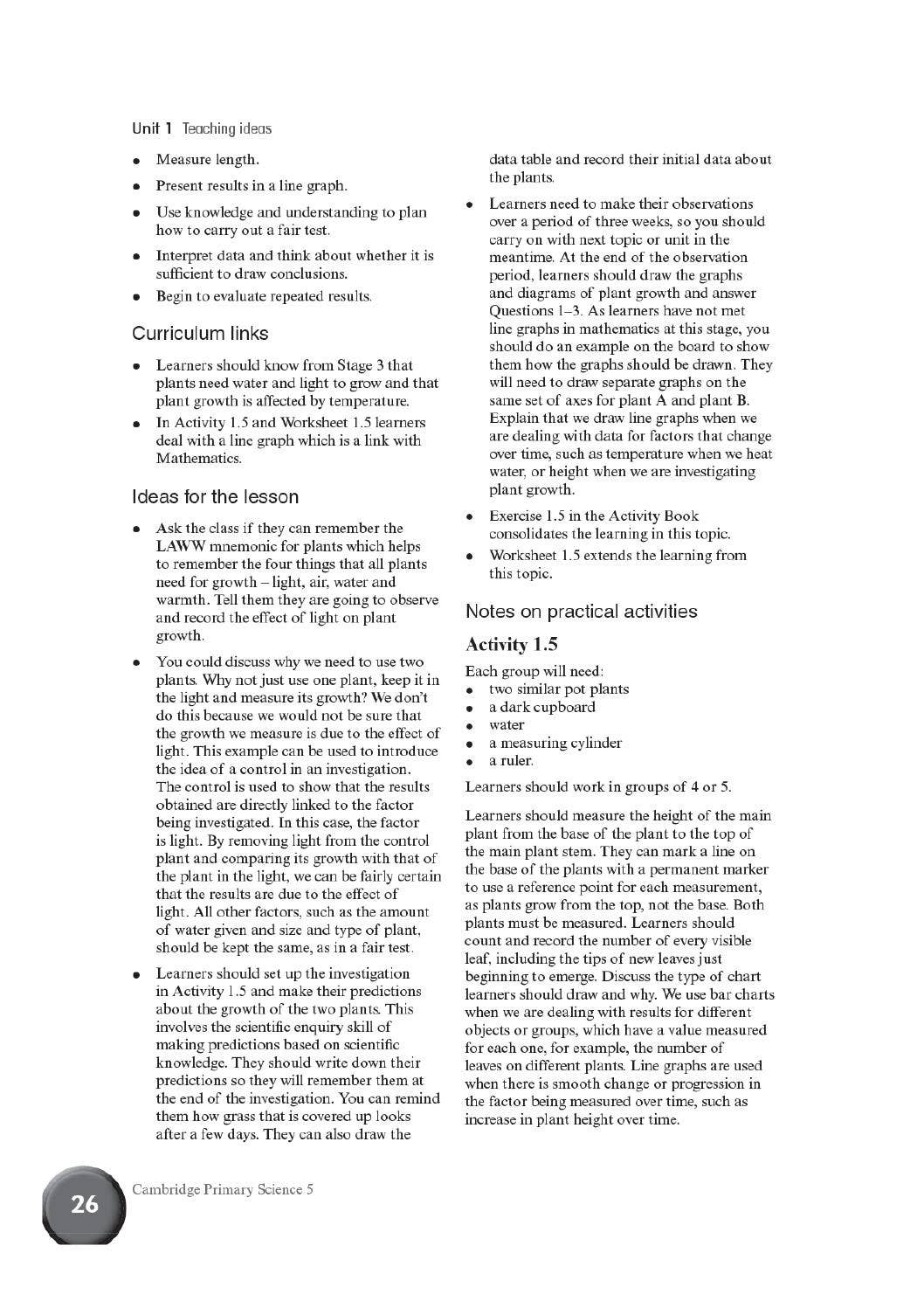 Preview Cambridge Primary Science Teacher's Resource Book Stage 5 by ...