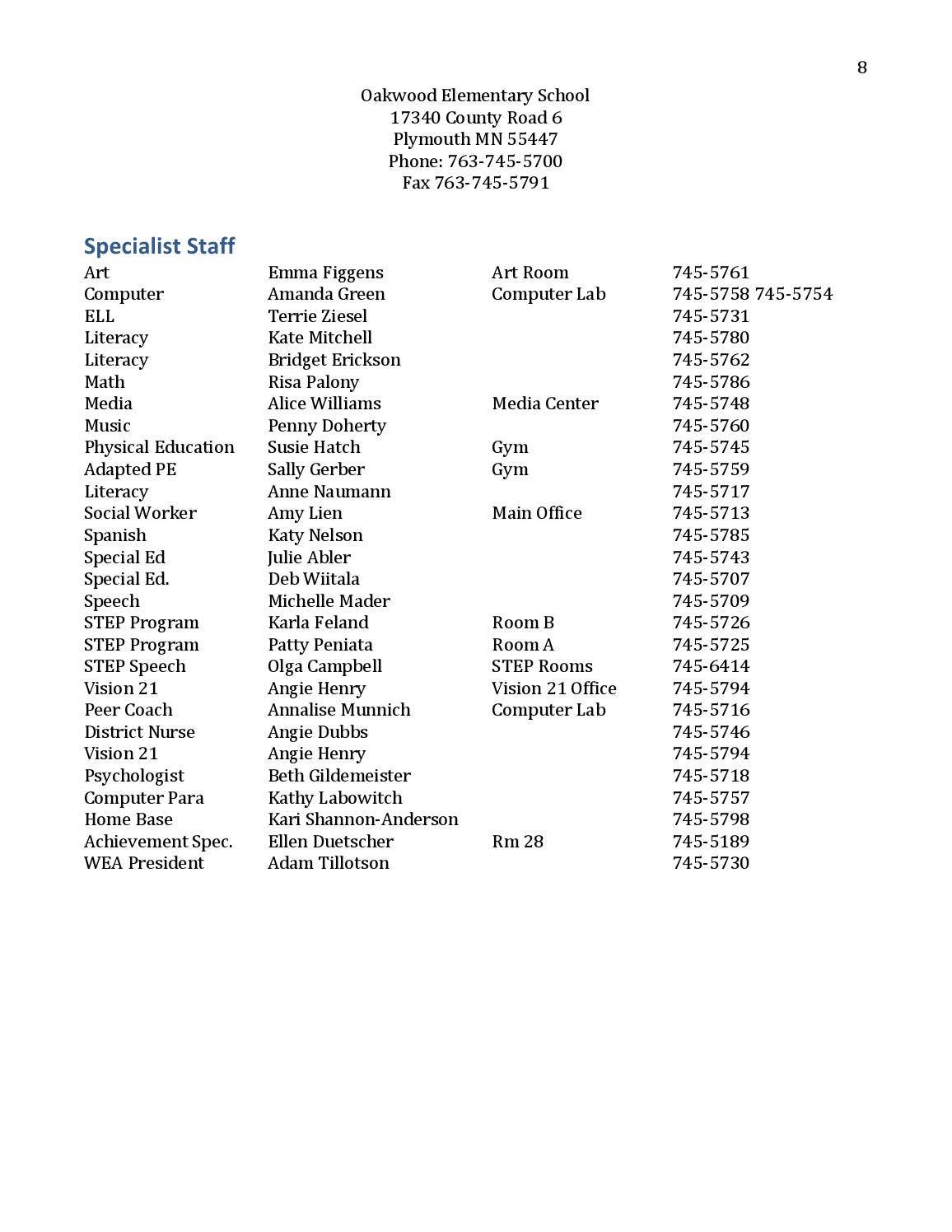 Oakwood Handbook 2014-2015 by Wayzata Public Schools - Issuu