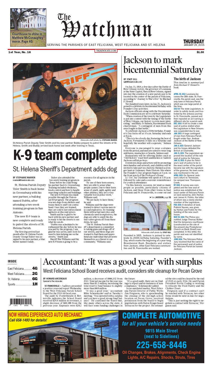 The Advocate Watchman (01/29/15) by The Advocate - Issuu