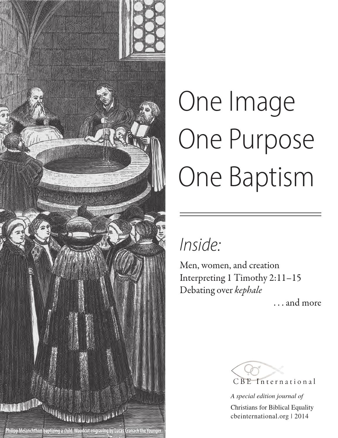 One Image, One Purpose, One Baptism by CBE International - Issuu