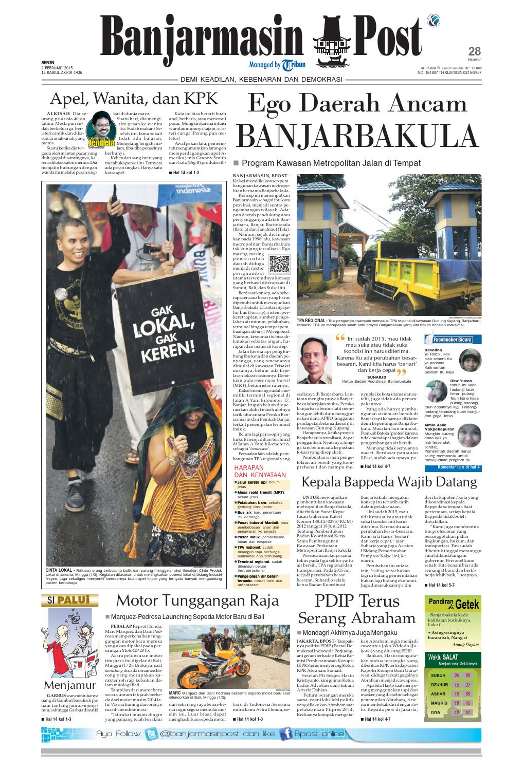Banjarmasin Post Senin, 2 Februari 2015 by Banjarmasin Post - Issuu