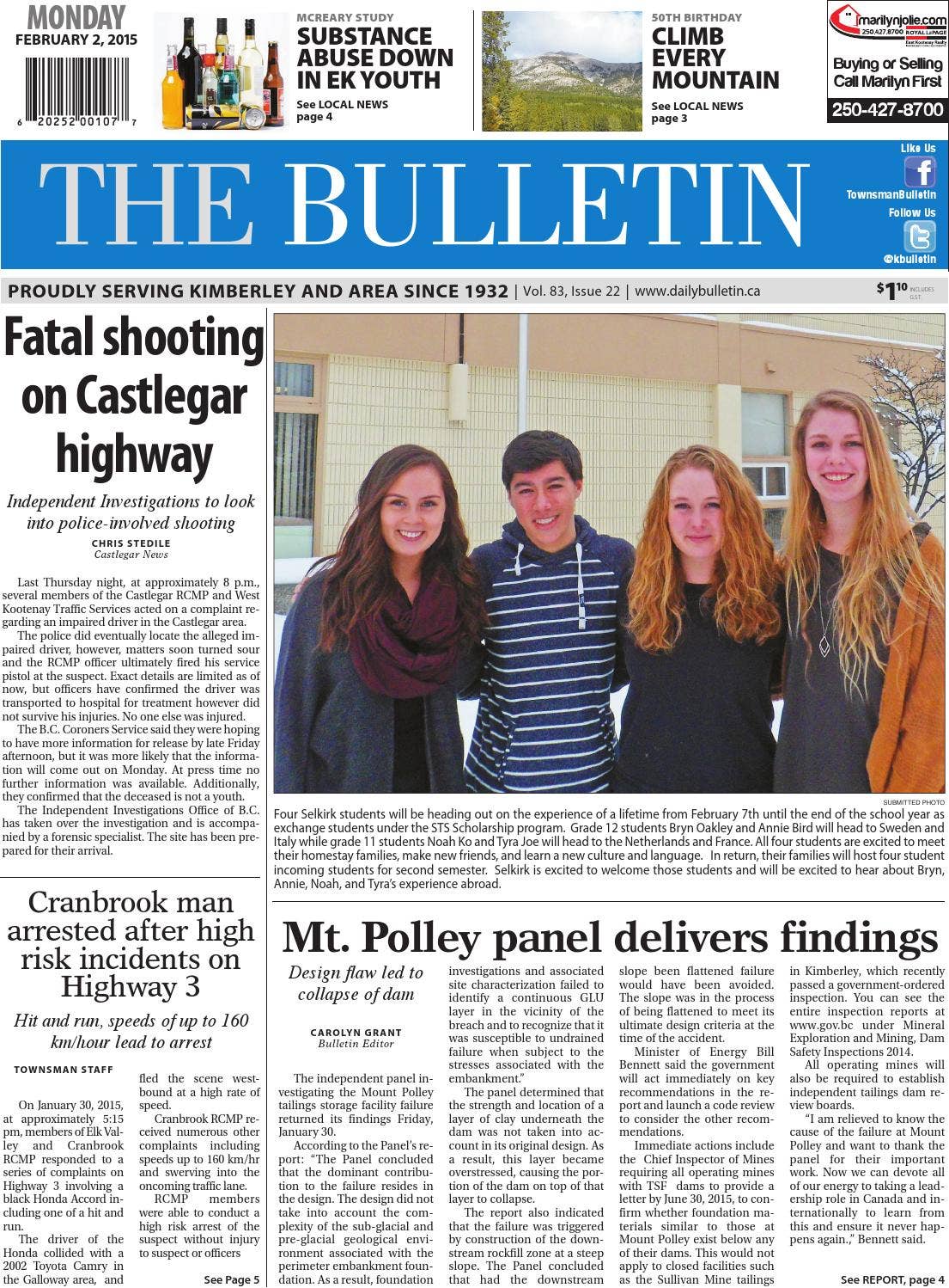 Kimberley Daily Bulletin, February 02, 2015 by Black Press Media Group ...