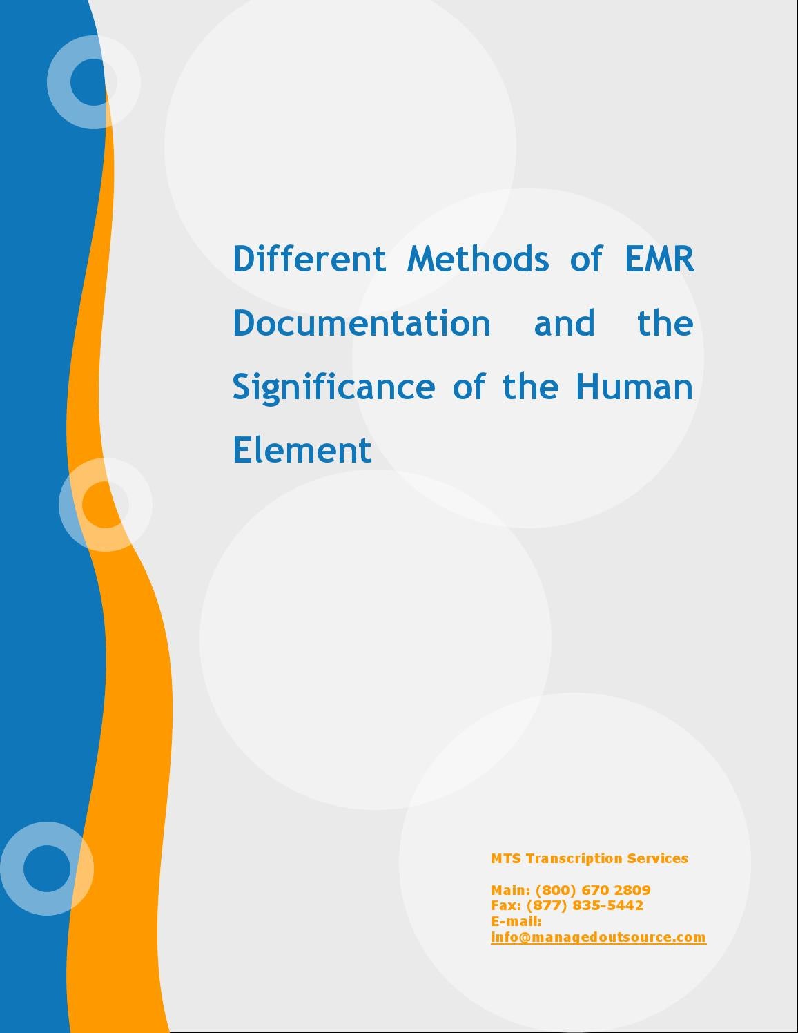 Different Methods of EMR Documentation and the Significance of the ...