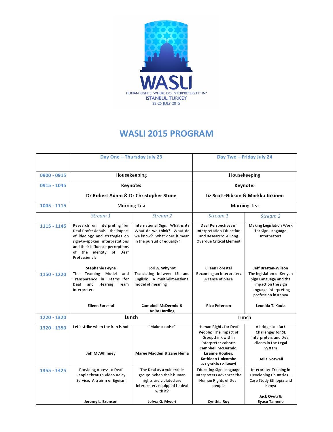 WASLi 2015 Program and Abstracts by WASLI Publications - Issuu