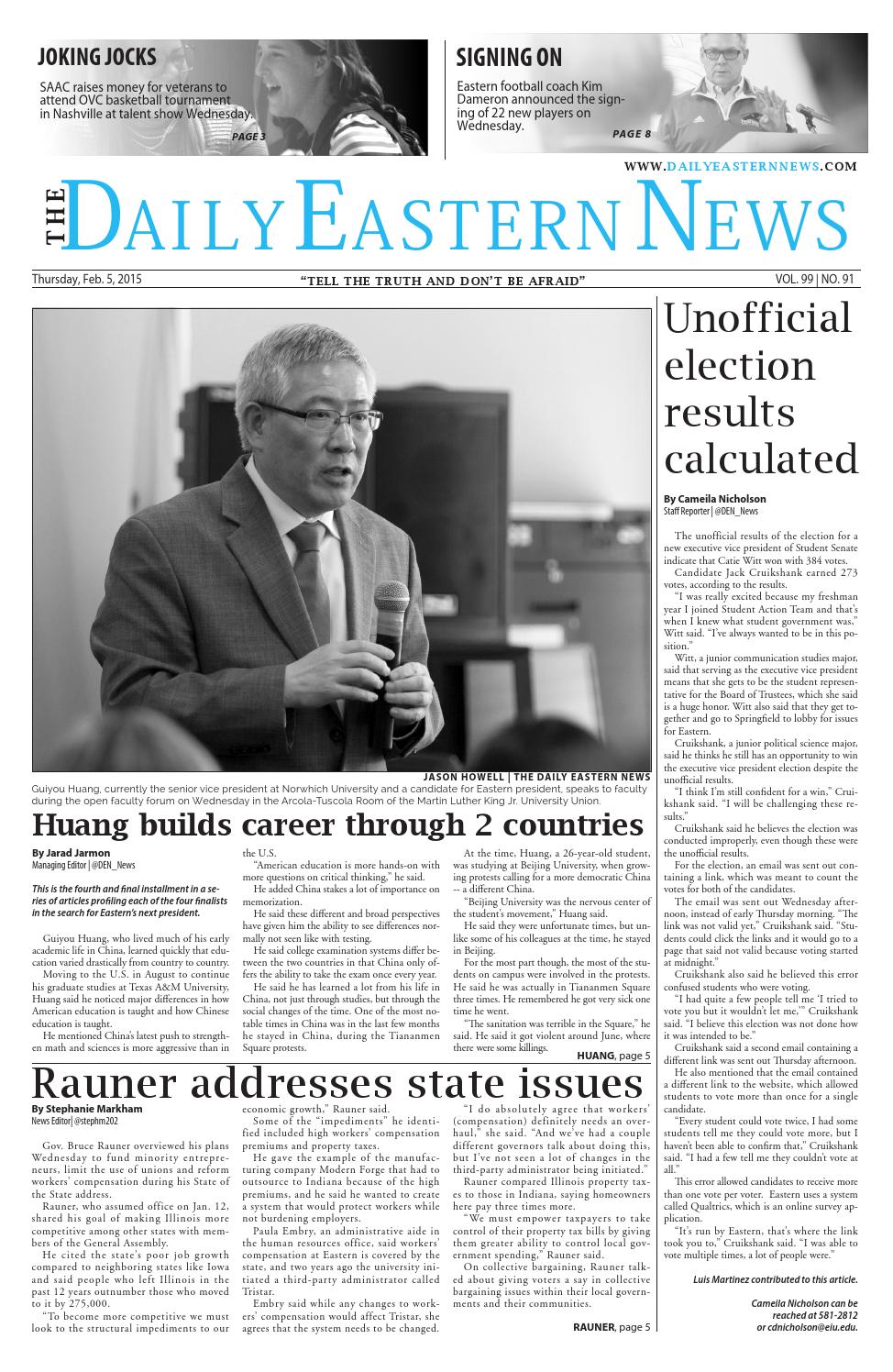 February 5, 2015 by The Daily Eastern News - Issuu