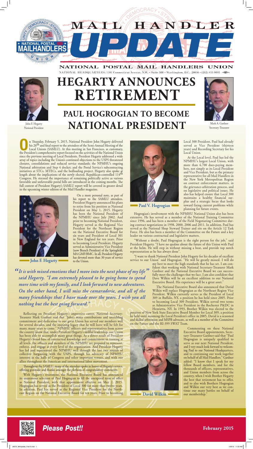 February 2015 Mail Handler Update by National Postal Mail Handlers ...