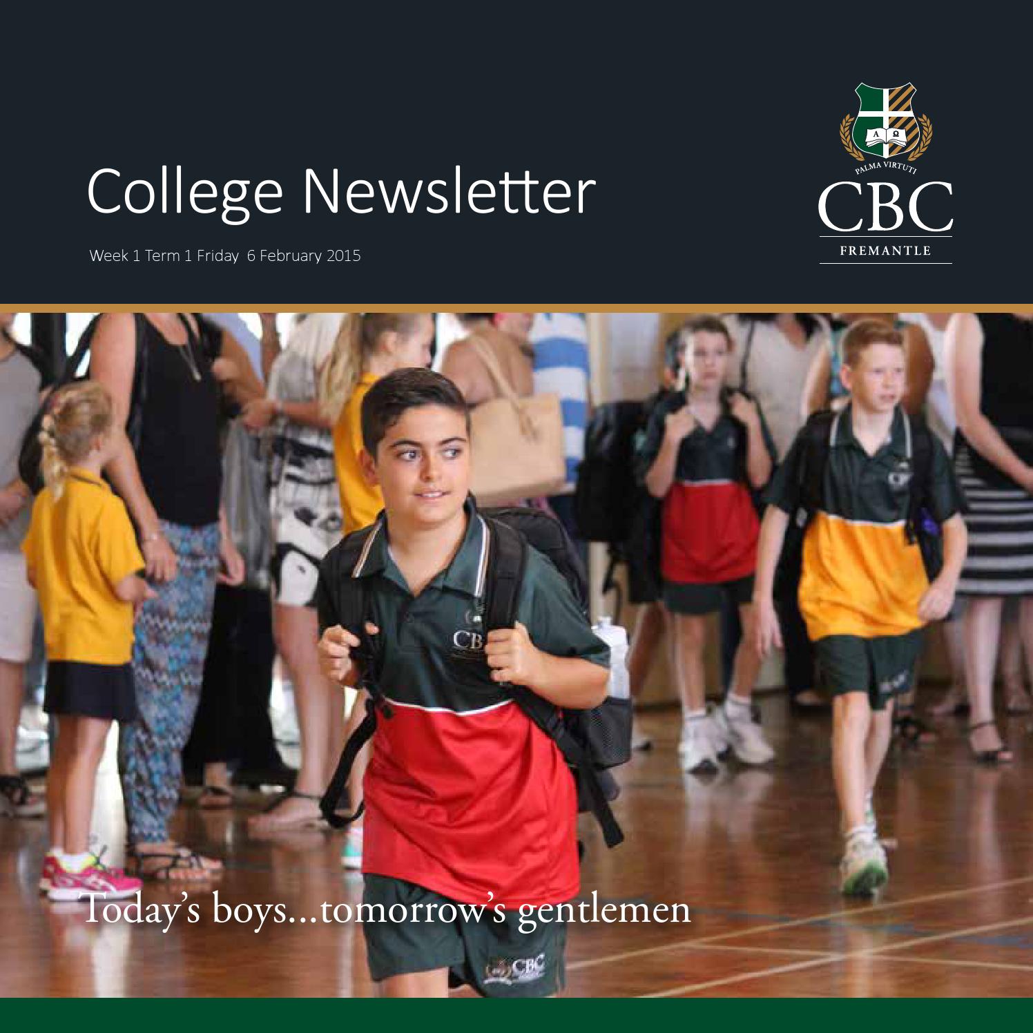 CBC Fremantle College Newsletter Week 1 term 1 by CBC Fremantle - Issuu