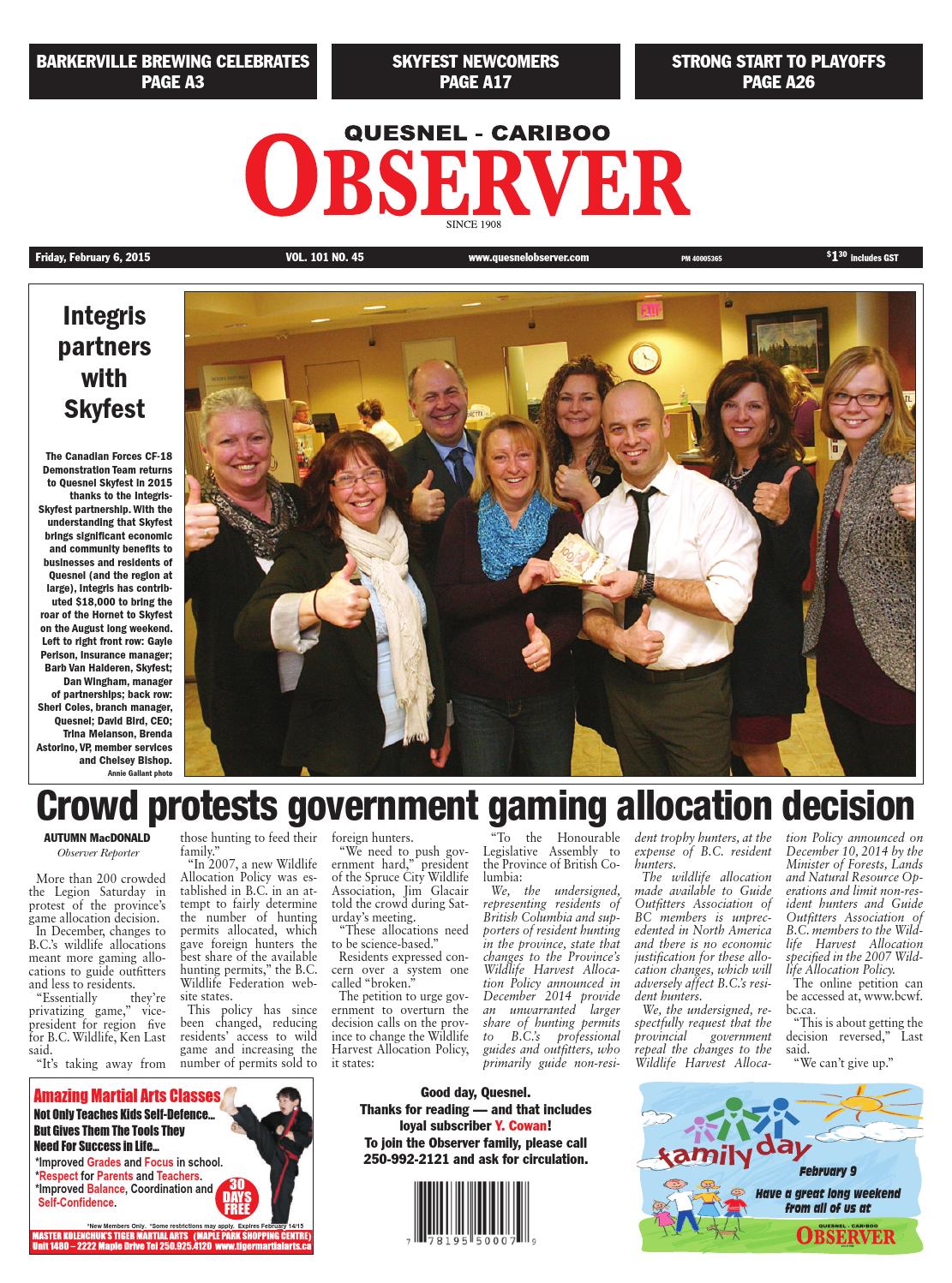 Quesnel Cariboo Observer, February 06, 2015 by Black Press Media Group ...