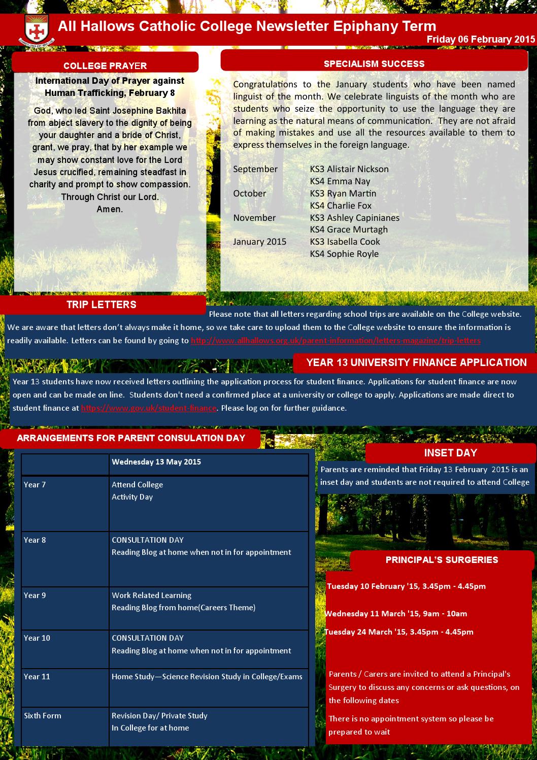 06 february 2015 by All Hallows Catholic College - Issuu