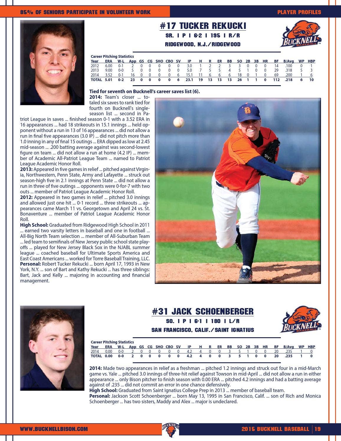 2015 Bucknell Baseball Guide by Bucknell University - Issuu