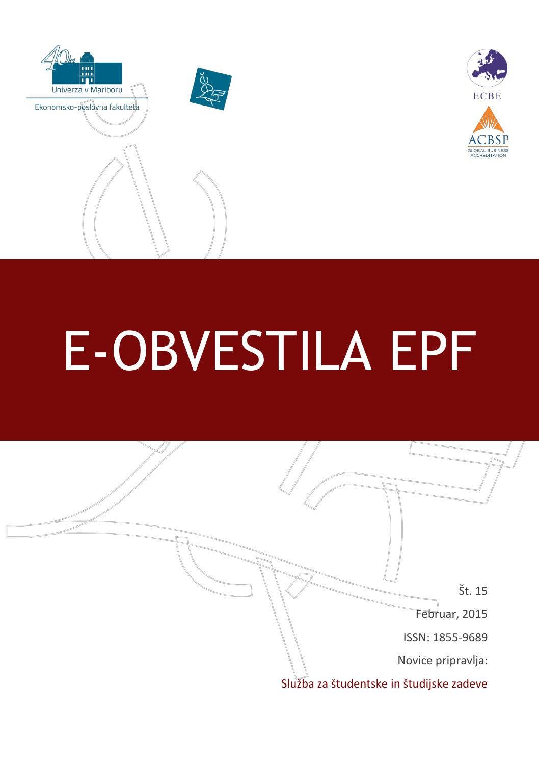 15. E-obvestila EPF by Ekonomsko-poslovna Fakulteta Maribor - Issuu