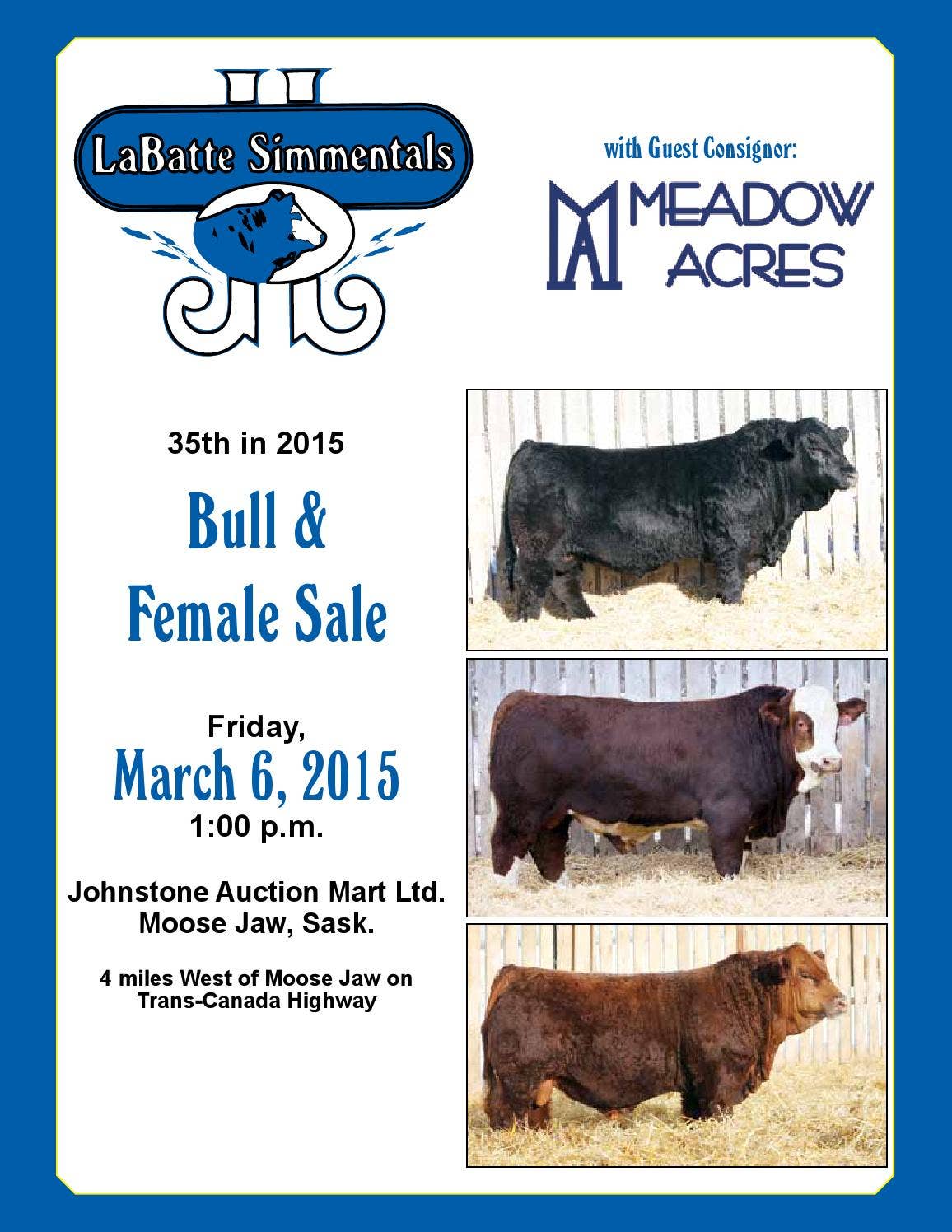 35th Annual Labatte Simmentals with Guest Consignors Meadow Acres Bull ...