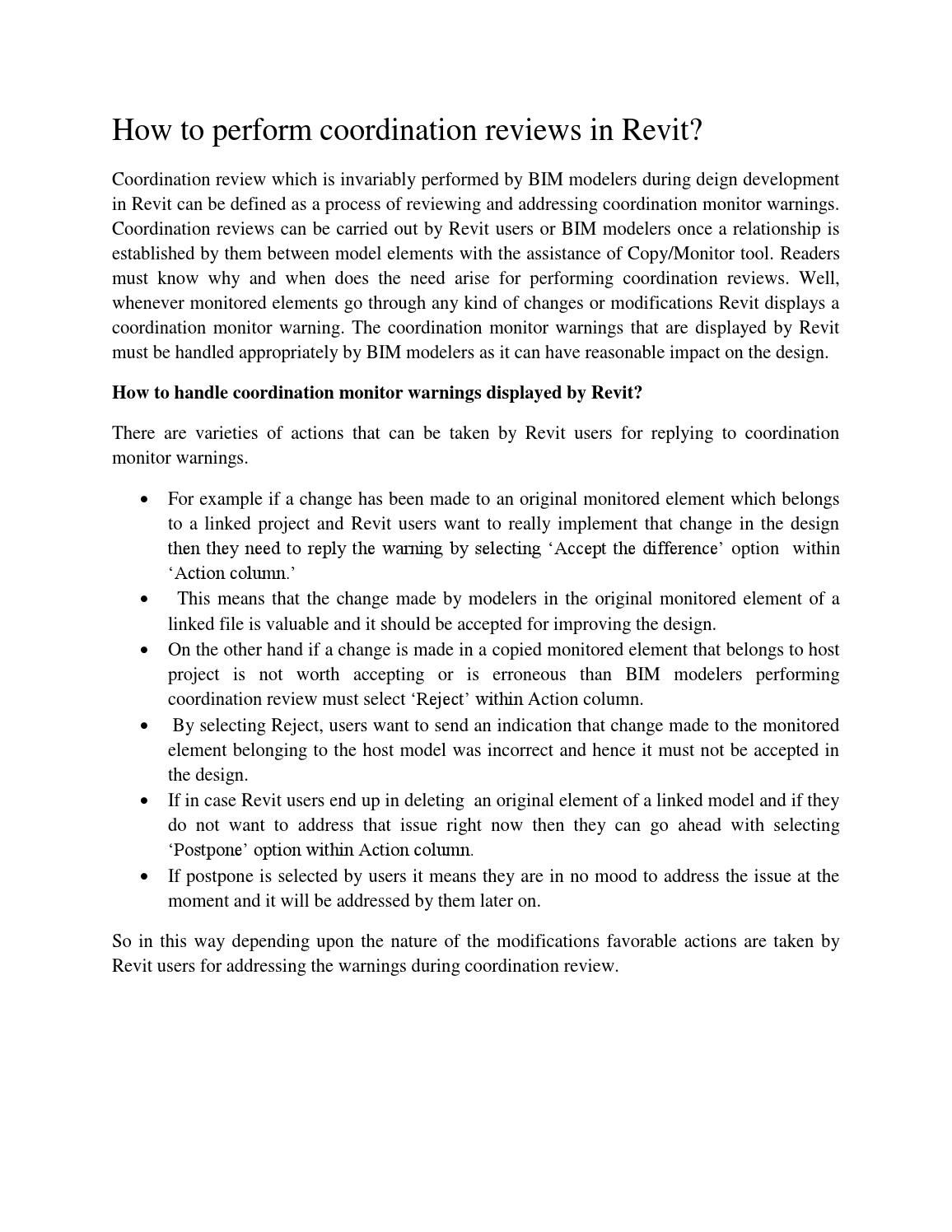 How to perform coordination reviews in revit copy by Albert Smith - Issuu