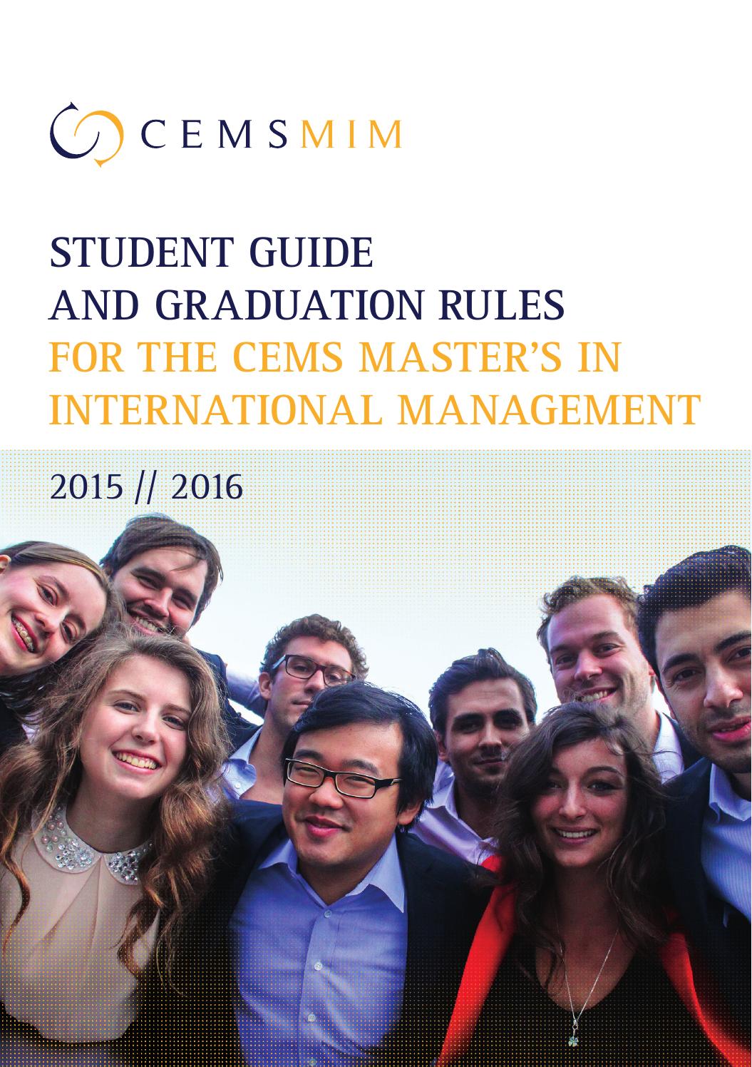 Student Guide CEMS MIM 2015-16 by CEMS - Issuu
