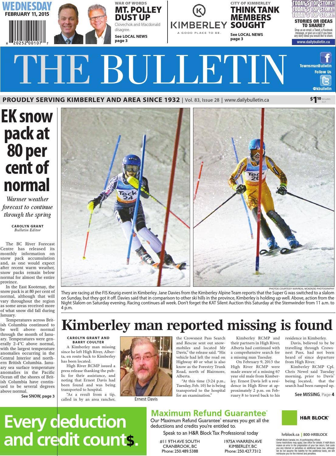 Kimberley Daily Bulletin, February 11, 2015 by Black Press Media Group ...