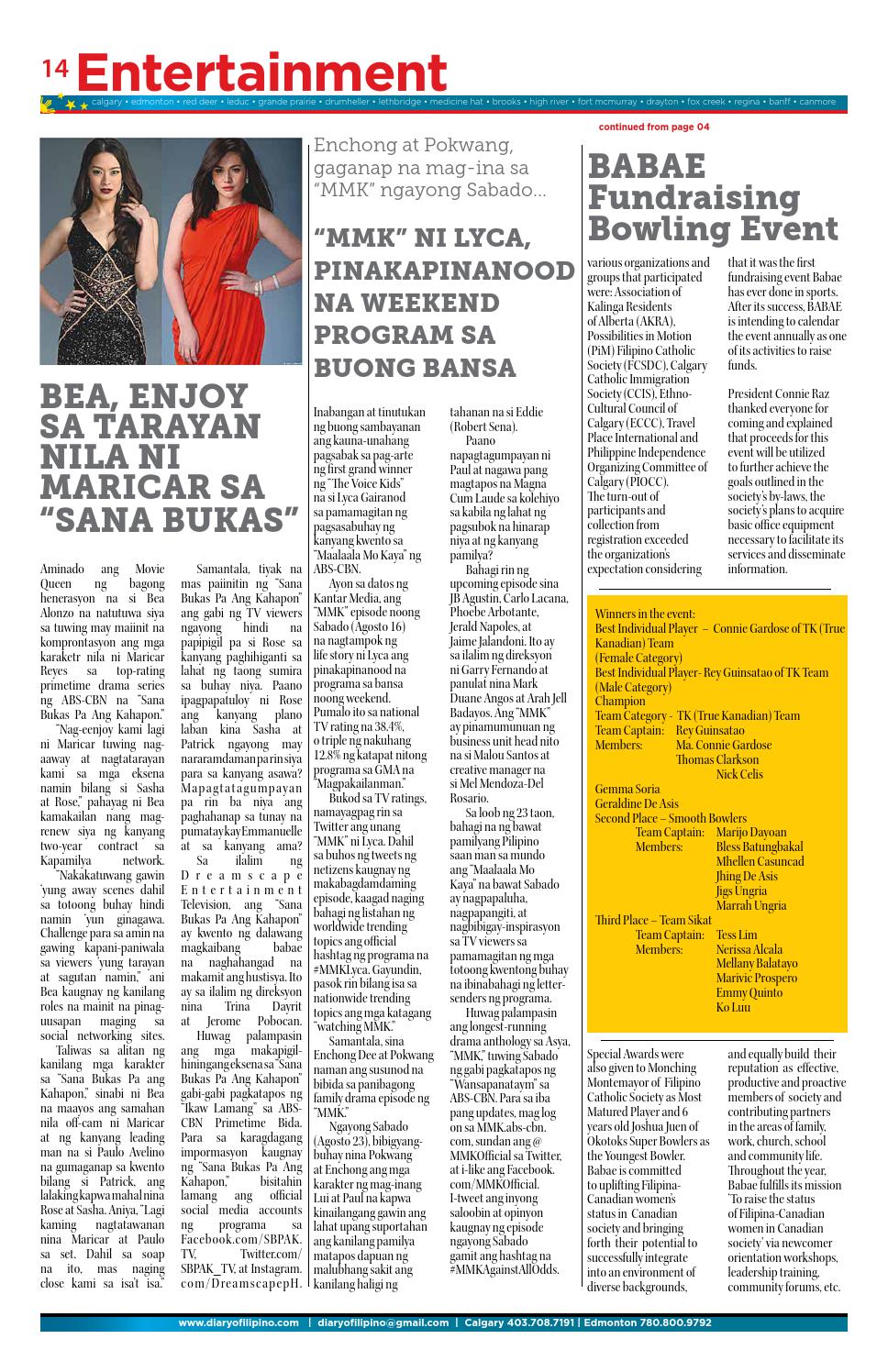 Diaryo Filipino August 2014 by Diaryo Alberta - Issuu