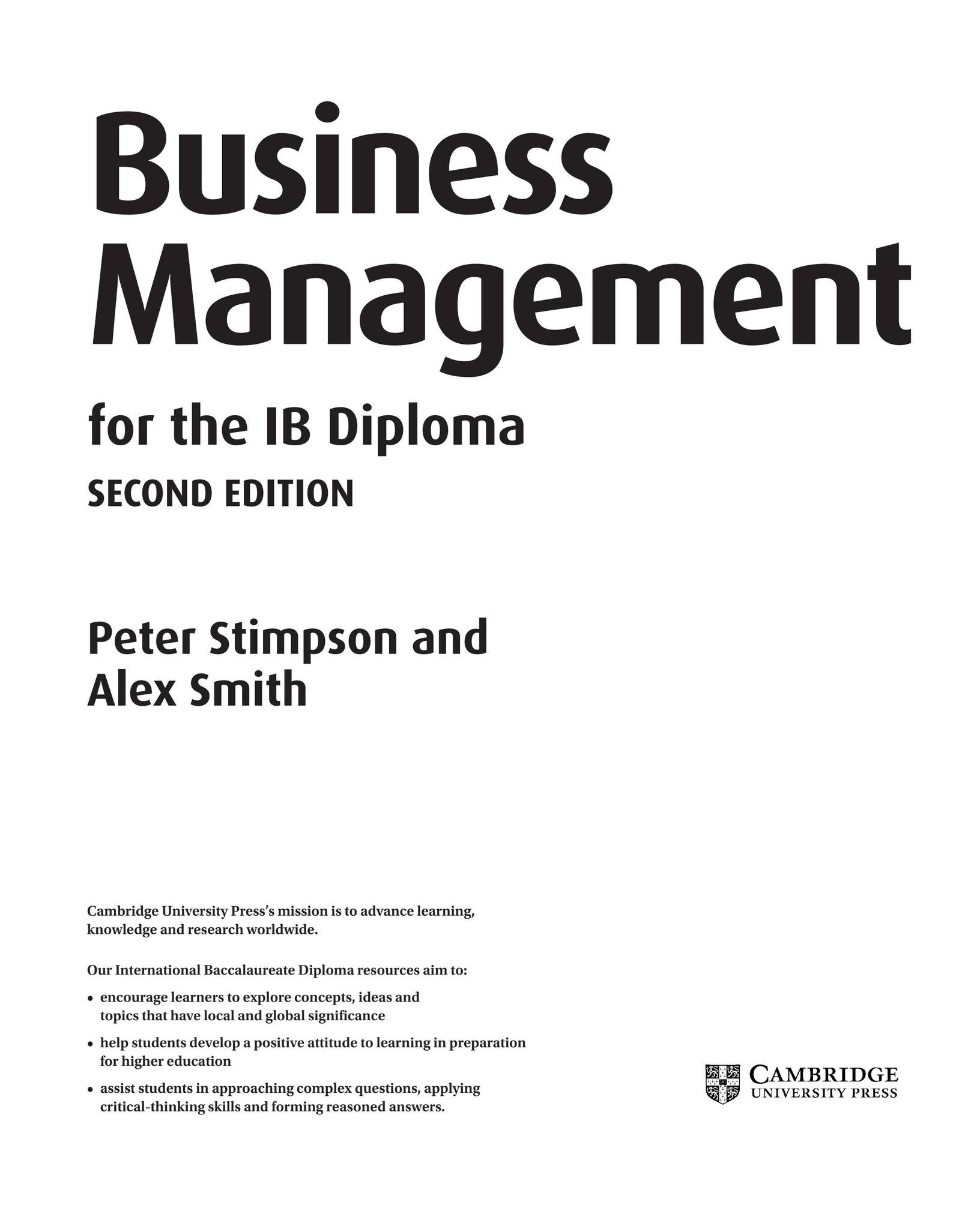 Business Management for the IB Diploma (second edition) by Cambridge ...