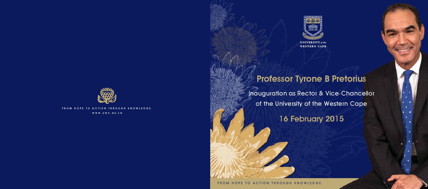 UWC Rectors Inauguration by University of the Western Cape - Issuu