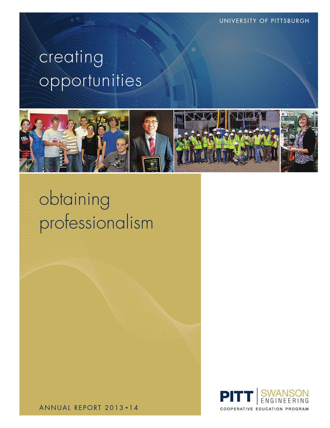 Swanson School of Engineering Co-Op 2013-2014 Annual Report by PITT ...