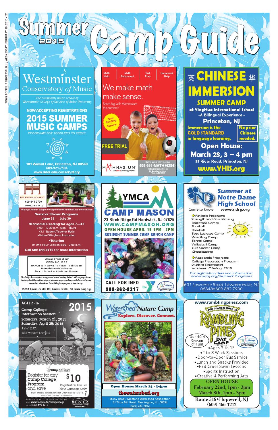 Town Topics Newspaper Summer Camp Guide 2015 by Witherspoon Media Group ...