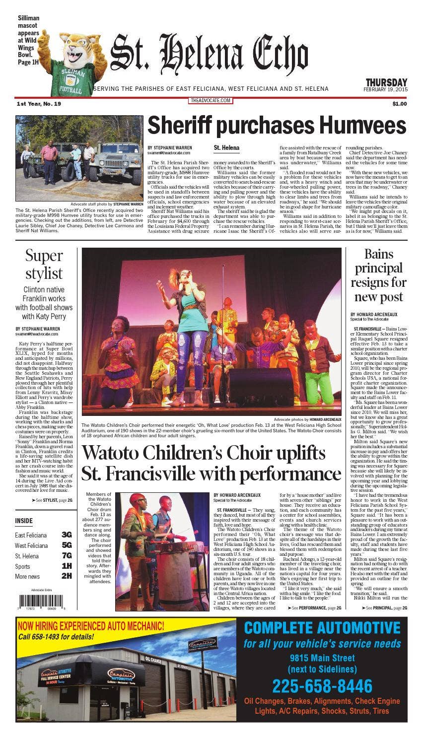 The St. Helena Echo 02-19-2015 by The Advocate - Issuu