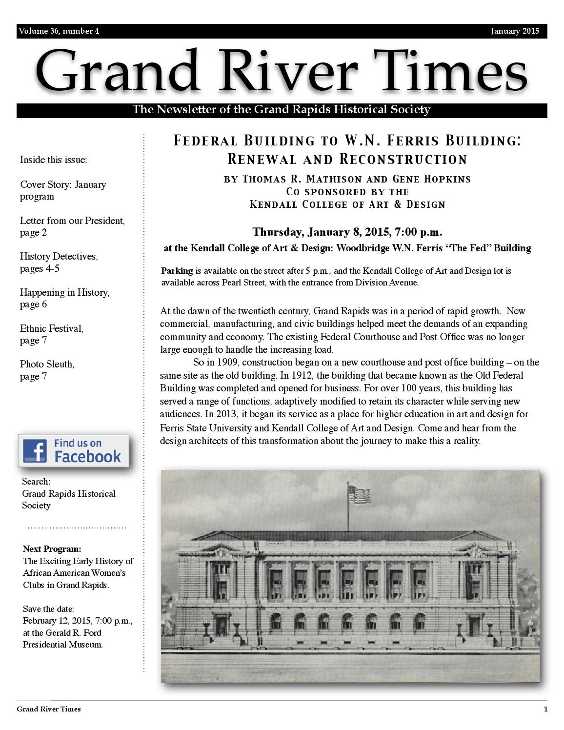 2015 01 GRHS Grand River Times 36-04 by Grand Rapids Historical Society ...