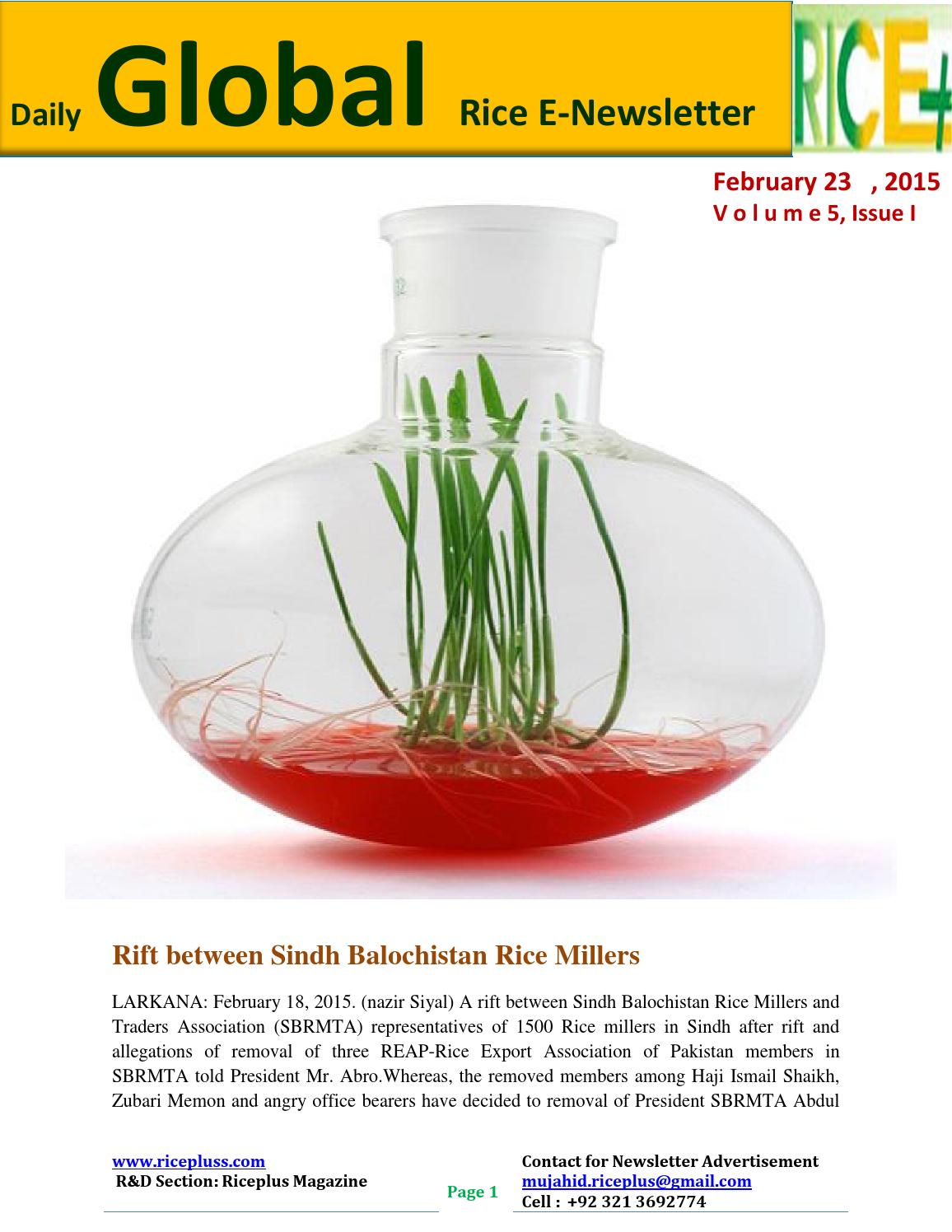 23 february,2015 daily global rice e newsletter by riceplus magazine by ...