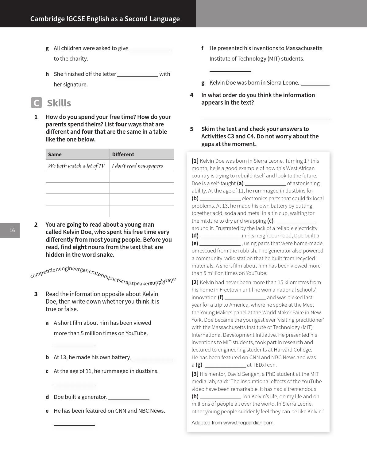 IGCSE English as a Second Language Workbook (fourth edition) by ...