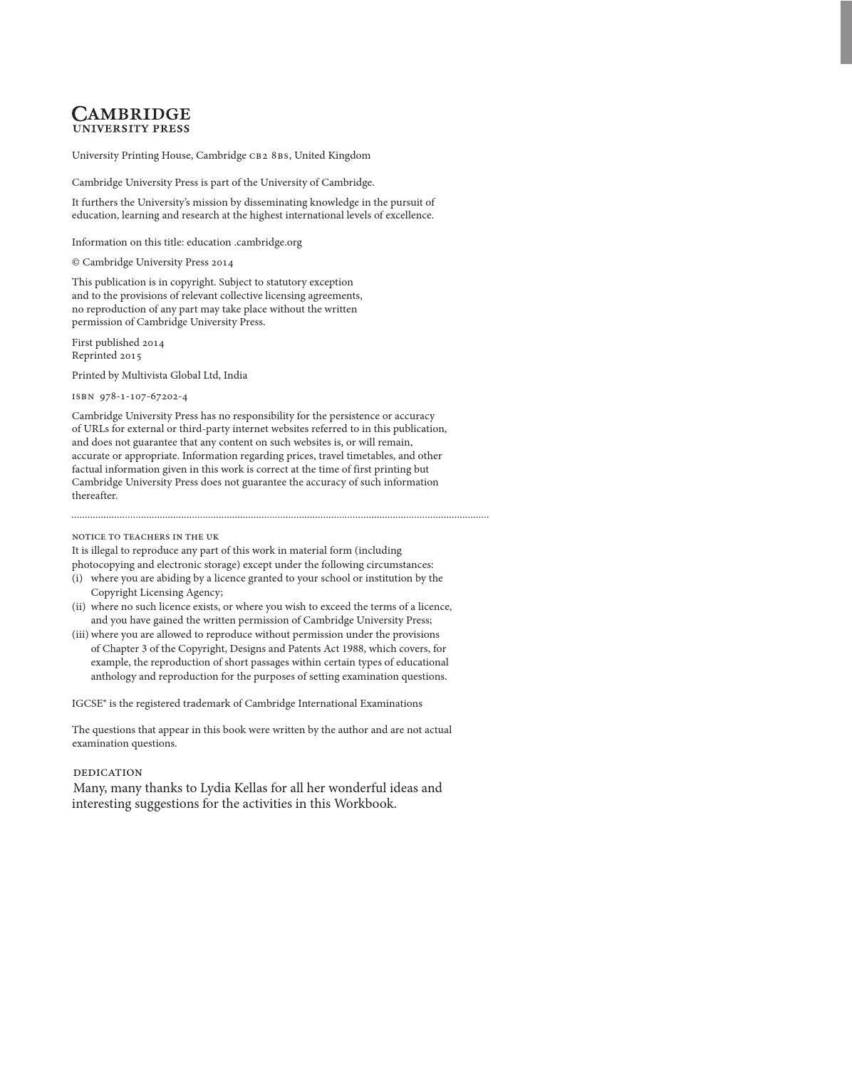 IGCSE English as a Second Language Workbook (fourth edition) by ...