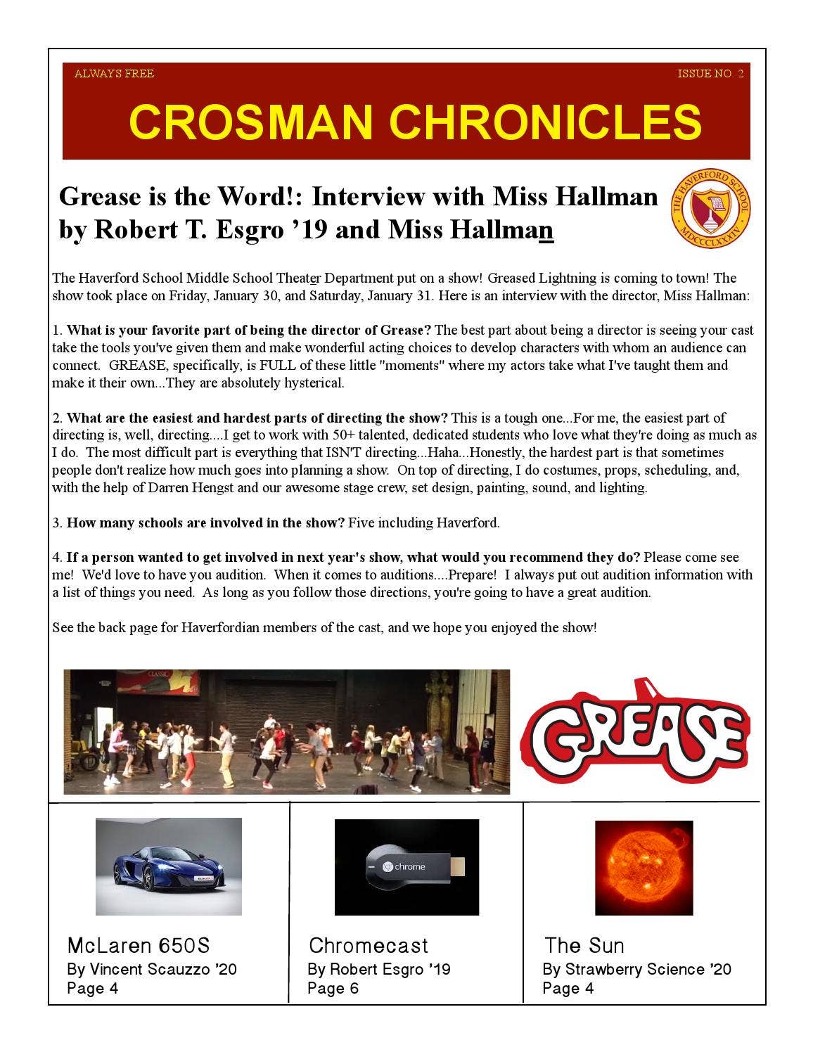 Crosman Chronicles 2015 Winter by The Haverford School - Issuu