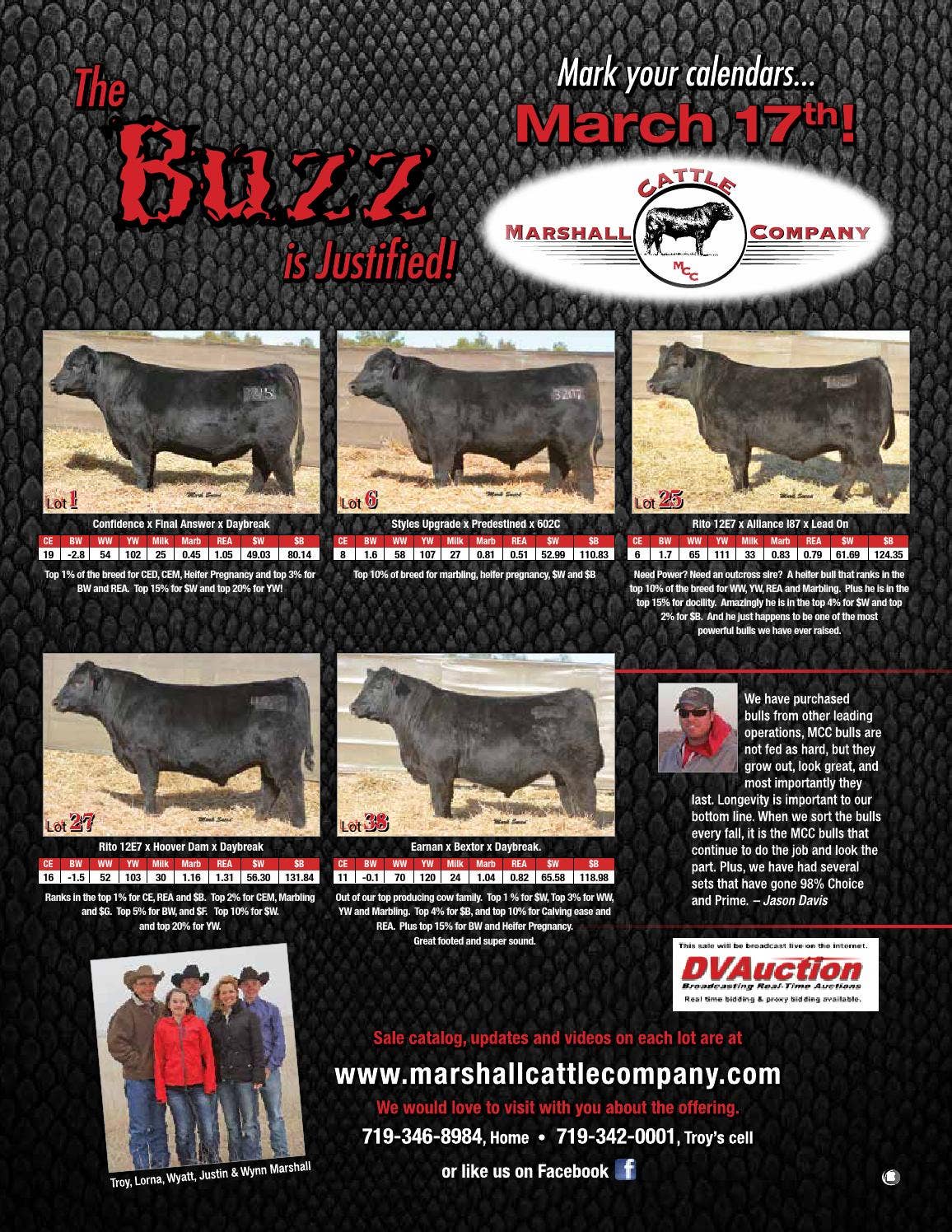 Marshall Cattle Company 2015 Bull Sale Flyer by Barbour Marketing ...