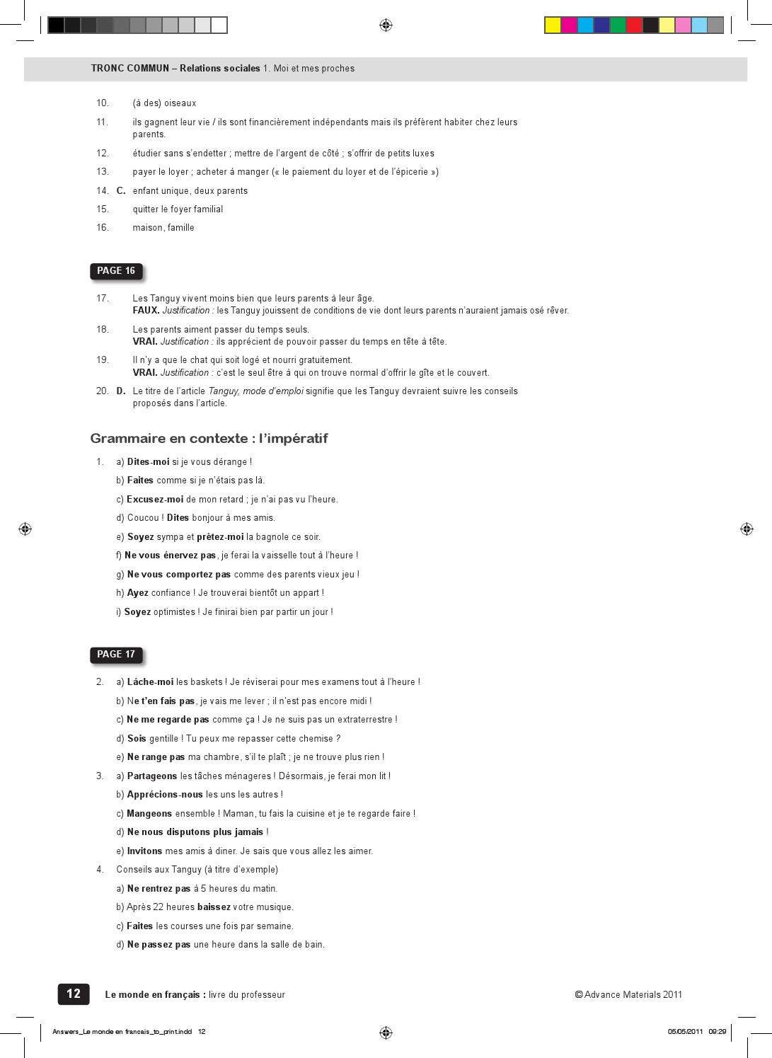 Preview Le monde en francais Livre Du Professeur by Cambridge ...