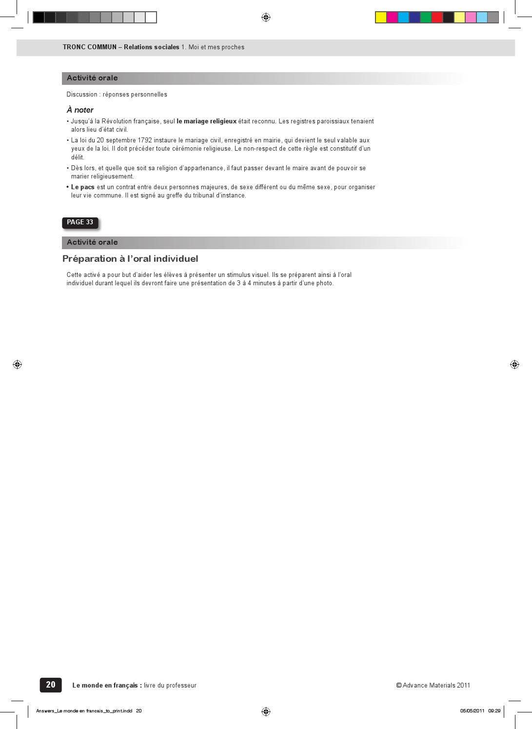 Preview Le monde en francais Livre Du Professeur by Cambridge ...