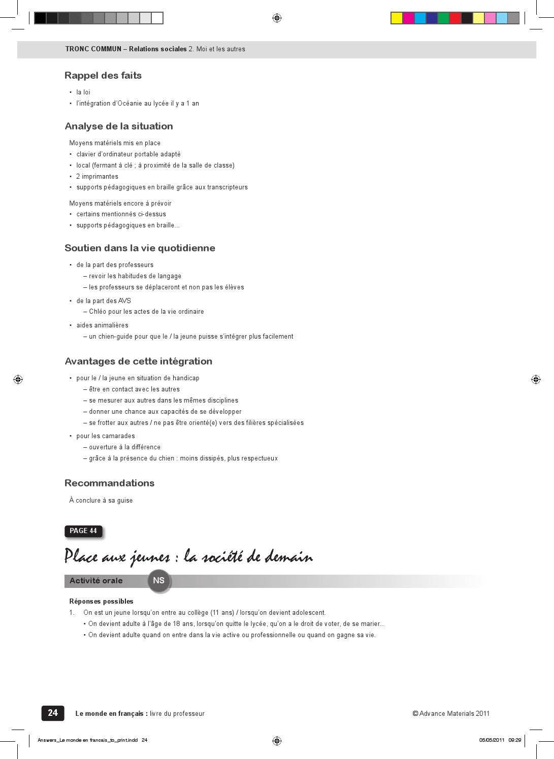 Preview Le monde en francais Livre Du Professeur by Cambridge ...