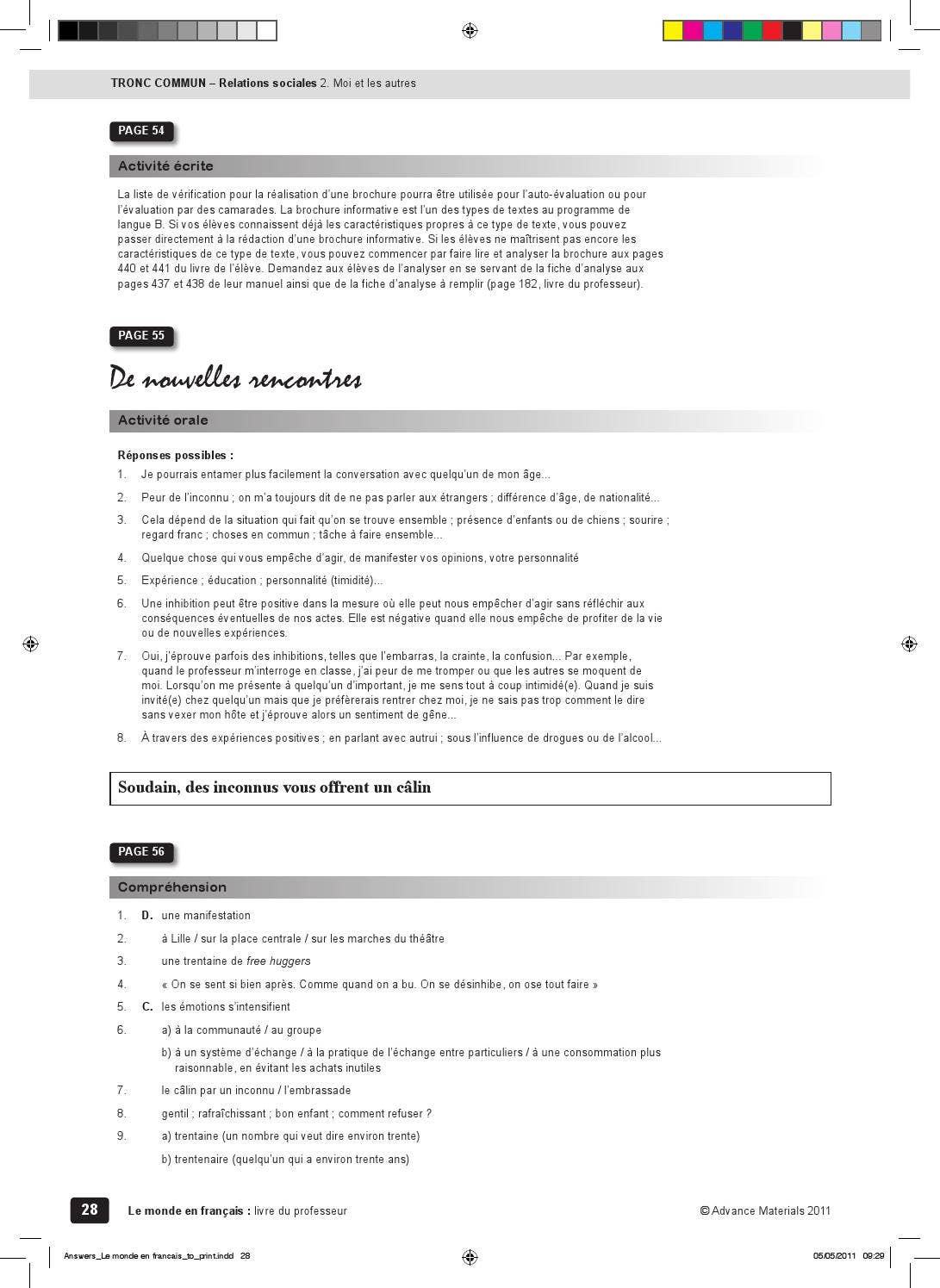 Preview Le monde en francais Livre Du Professeur by Cambridge ...