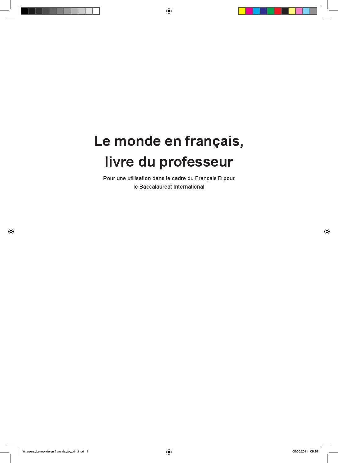 Preview Le monde en francais Livre Du Professeur by Cambridge ...