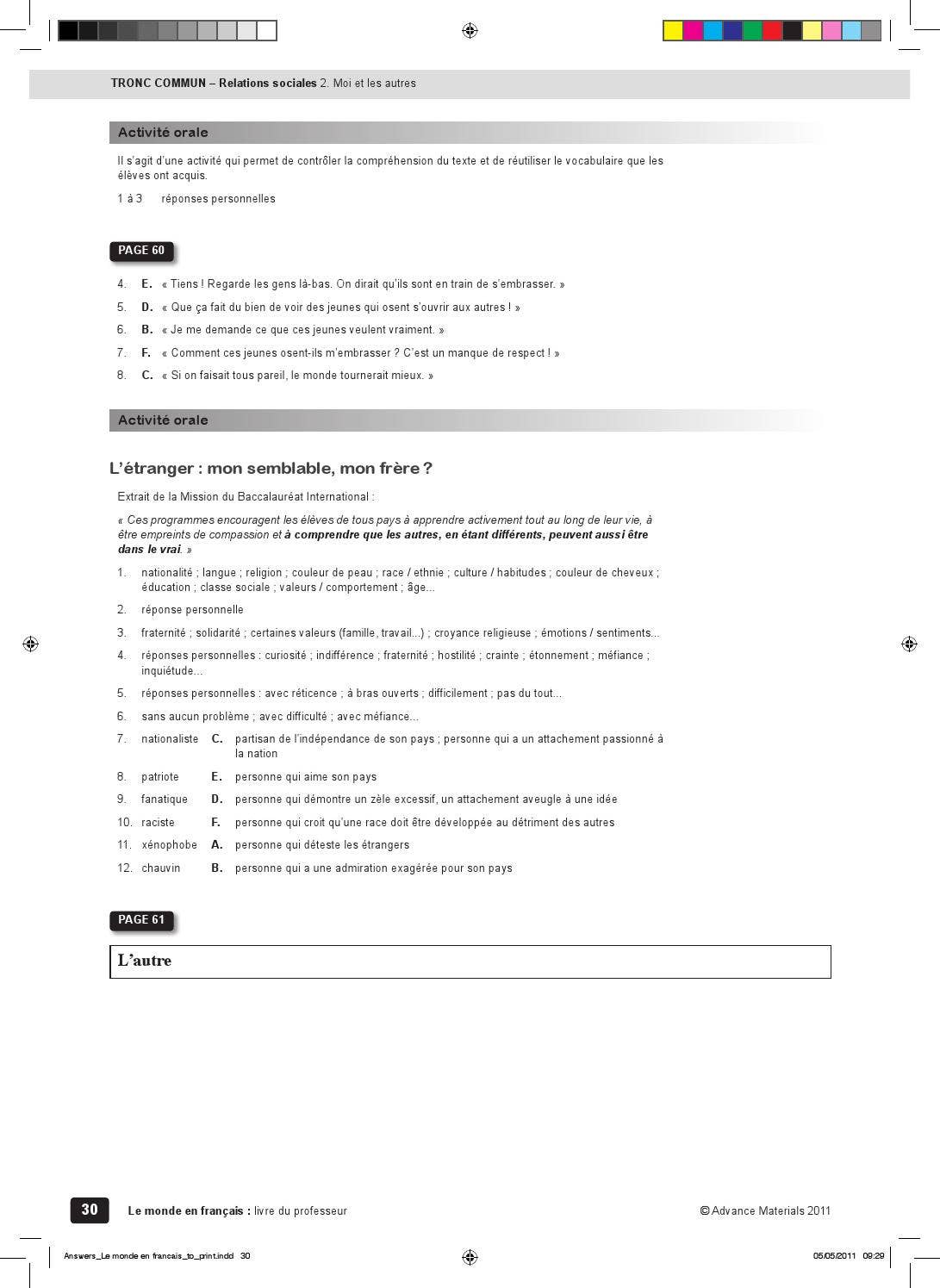 Preview Le monde en francais Livre Du Professeur by Cambridge ...