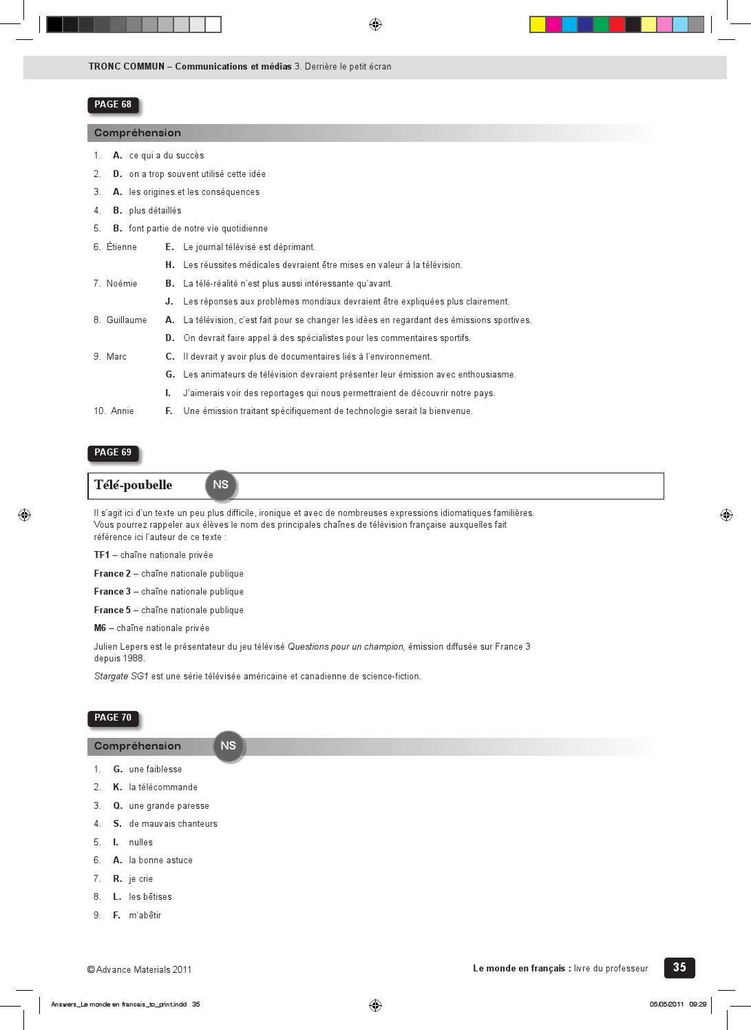 Preview Le monde en francais Livre Du Professeur by Cambridge ...