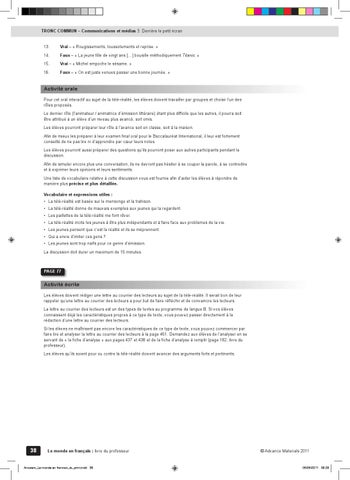 Preview Le monde en francais Livre Du Professeur by Cambridge ...