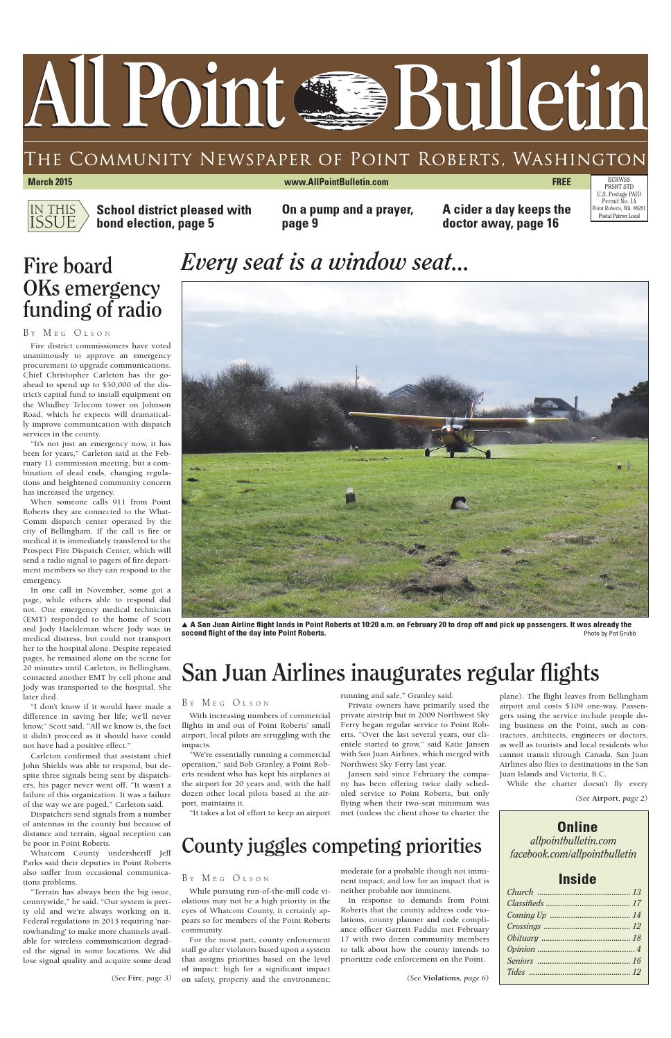 All Point Bulletin March 2015 by Point Roberts Press - Issuu