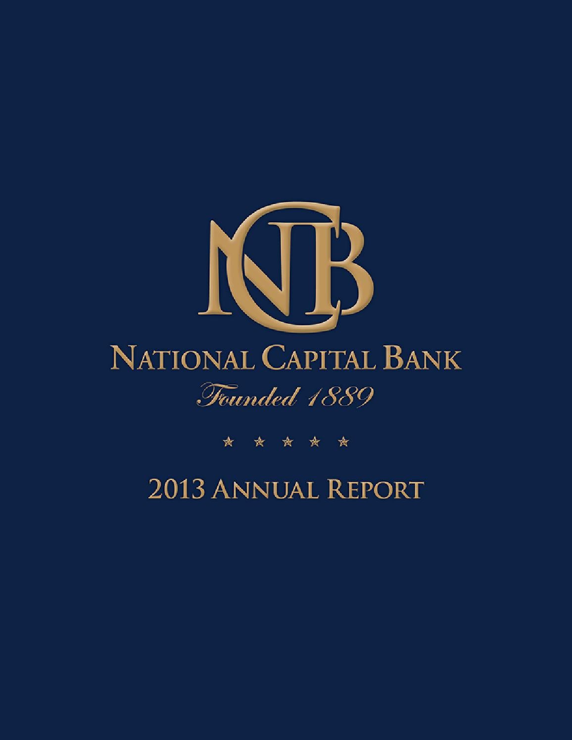 National Capital Bank // Annual Report 2013 by Think - Issuu
