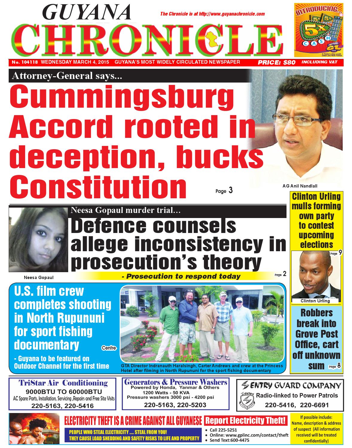 2015 3 04 by Guyana Chronicle - Issuu