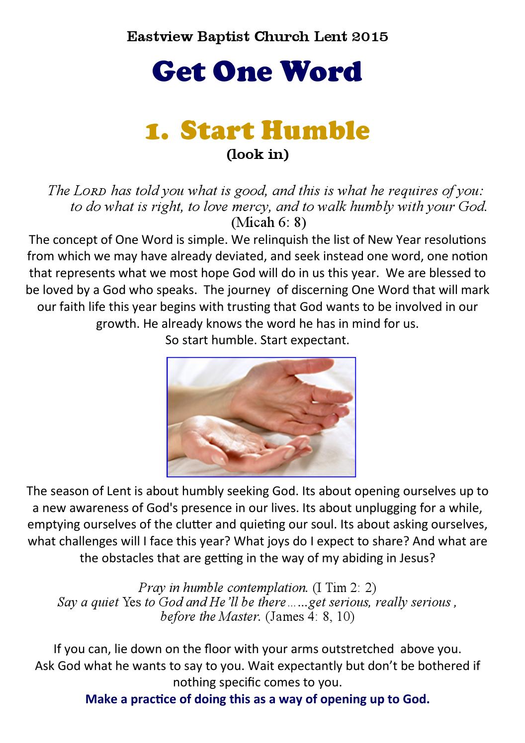 Get One Word for Lent 2015 by Rev Viv - Issuu