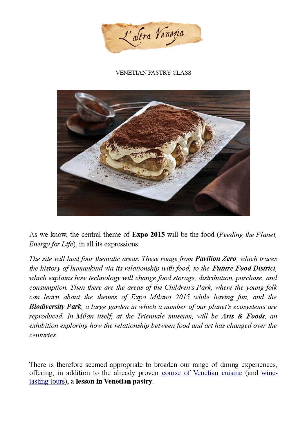Venetian pastry class by L'altra Venezia - Issuu